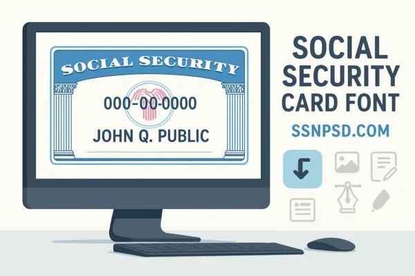 Text Font for Social Security Card Templates