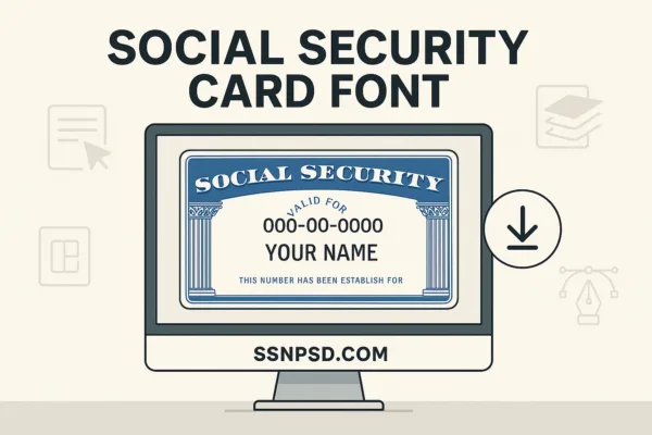 Text Font for Social Security Card Templates